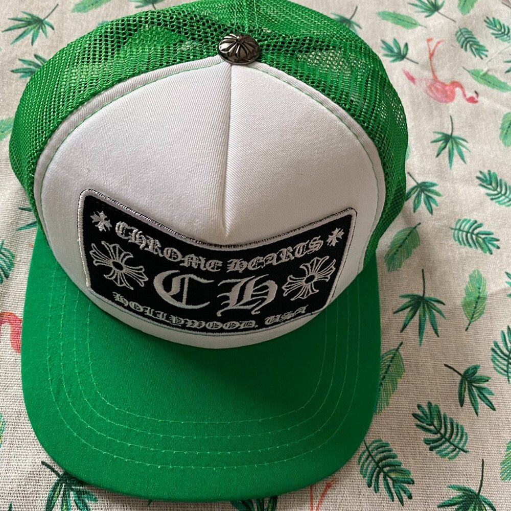 Chrome Hearts Green Cross Peak Hat - Gem